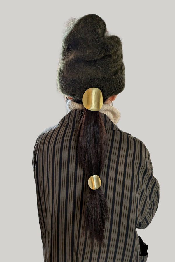 Handmade Oval Brass Ponytail Holders - Rebecca Norman Studio